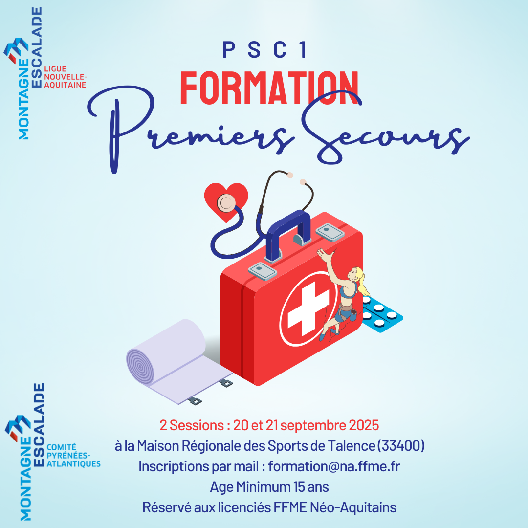 Formation PSC1 – 21 septembre 2025 – Talence - Actualité - FFME ...